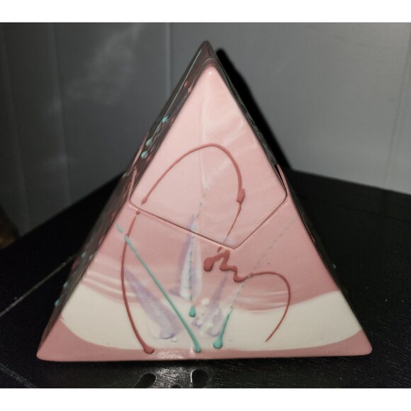 Accents | Vintage Cool Contemporary Ceramic Pyramid Triangle Lid Box 9s ...
